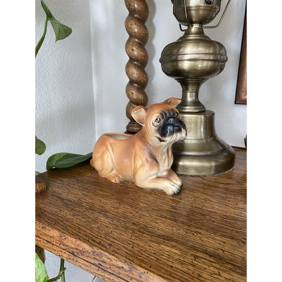 napco | Accents | Vintage 95s Ceramic Napcoware Boxer Dog Planter Made ...